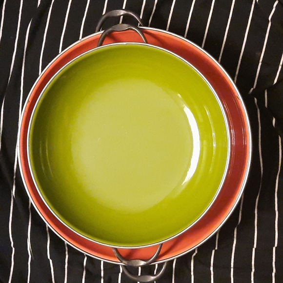 Emo Celje | Kitchen | Two Vintage Nesting Enamel Saute Pans | Poshmark